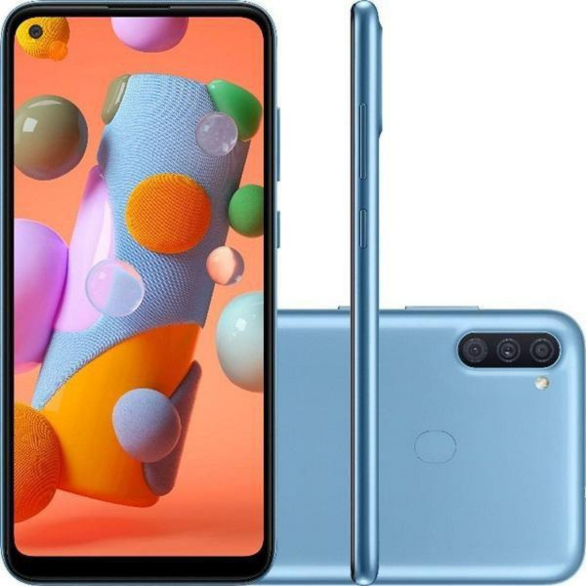 Smartphone Galaxy A11 64Gb Azul 4G - Octa-Core 3Gb Ram 6,4” Câm. Tripla ...