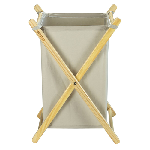 Cesto Multiuso com Estrutura em Madeira Maciça e Algodão Bege 42 L ...