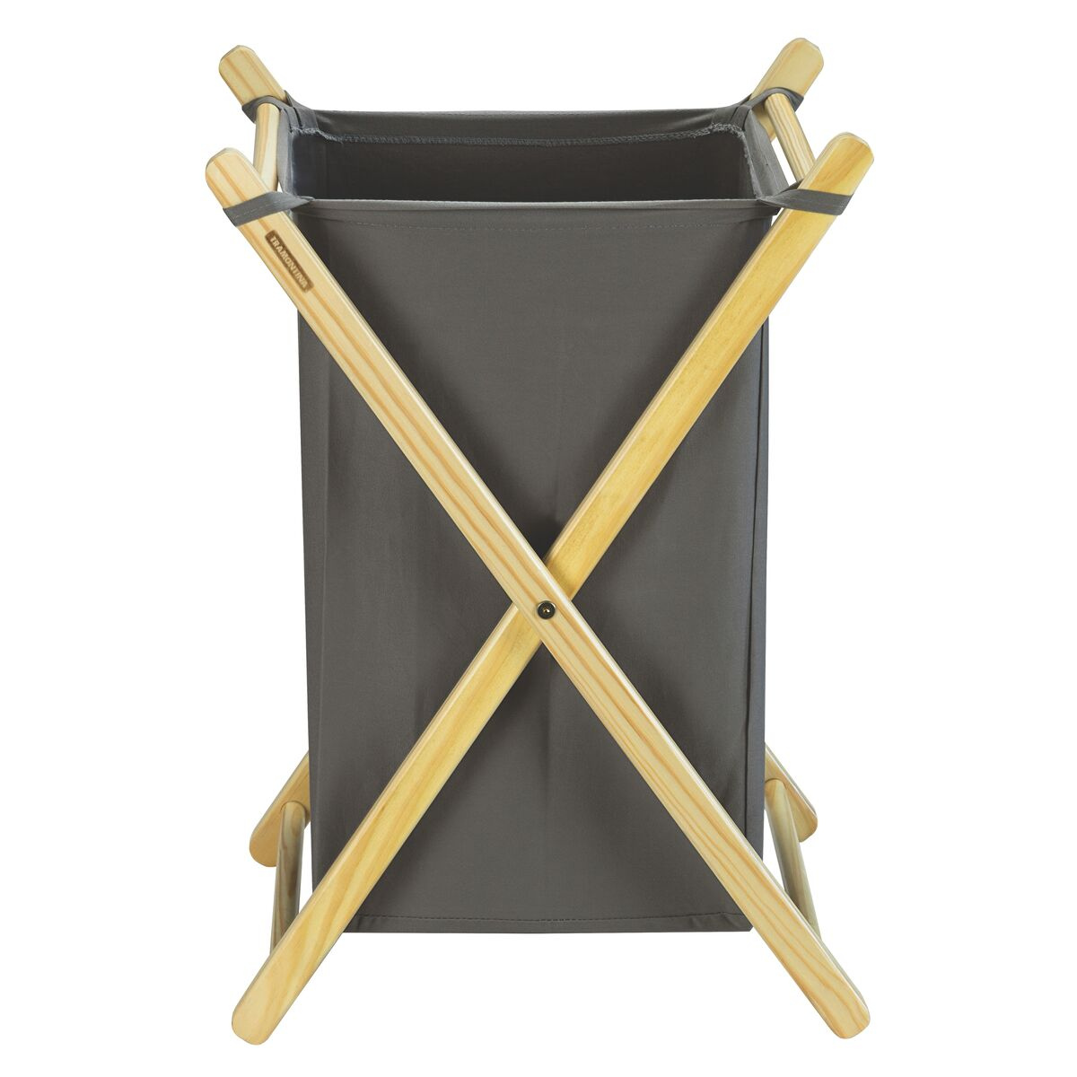 Cesto Multiuso com Estrutura em Madeira Maciça e Algodão Cinza 42 L ...