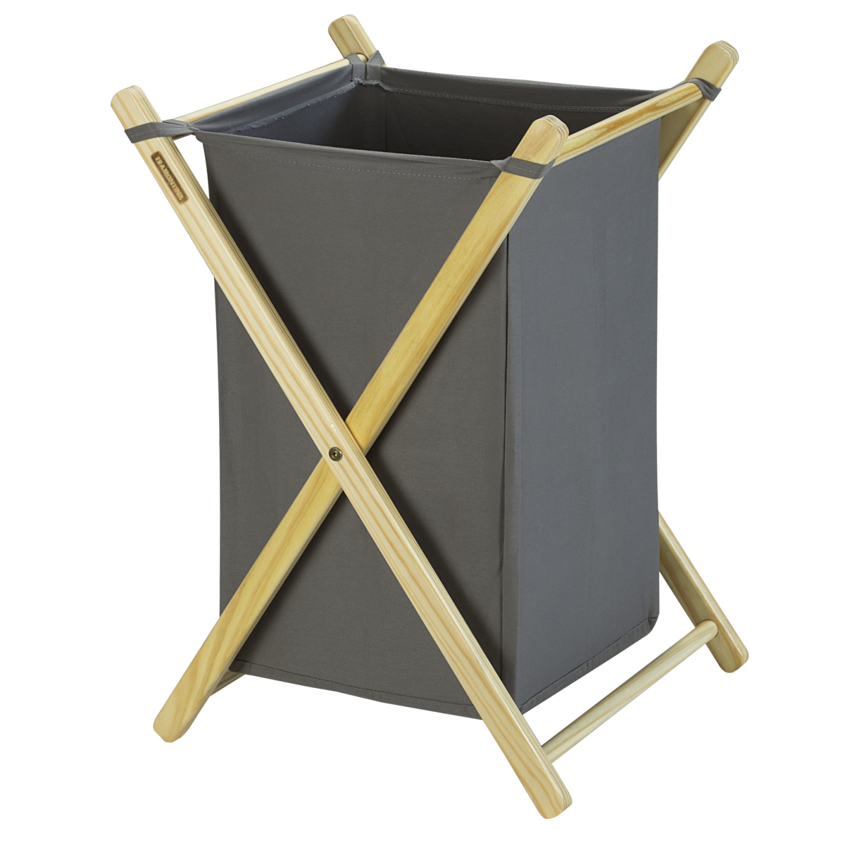 Cesto Multiuso com Estrutura em Madeira Maciça e Algodão Cinza 42 L ...
