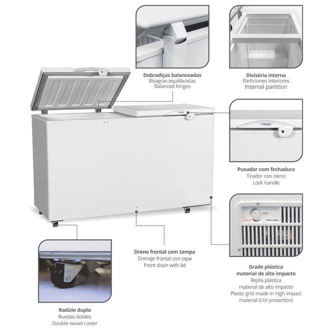 Freezer Horizontal 503l Hced503-1c000 Fricon - Freezer Horizontal 503l ...