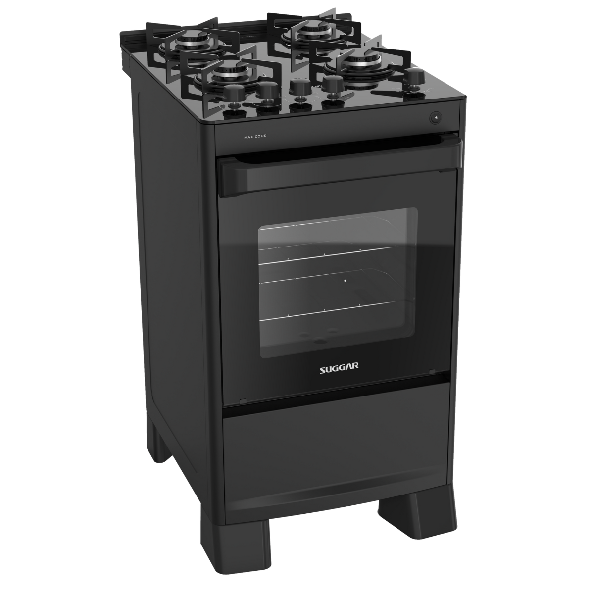 Fogão 4 bocas Max Cook Bivolt Fgv409pt Preto- Suggar - Fogão 4 bocas ...