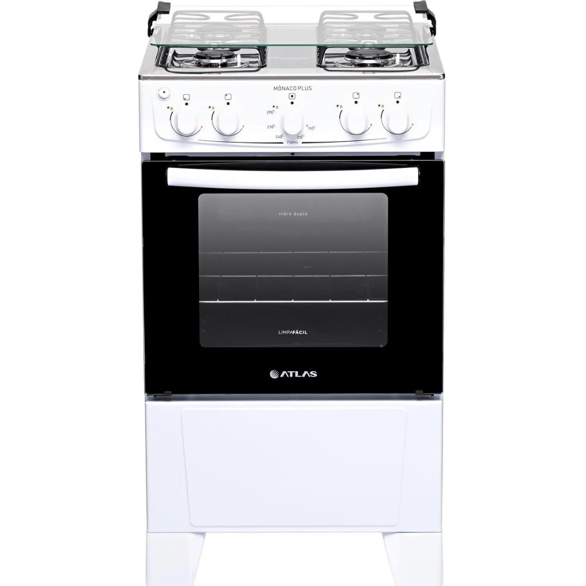 Fogão Mônaco Plus com 04 Bocas Acendimento Automático Bivolt Branco ...