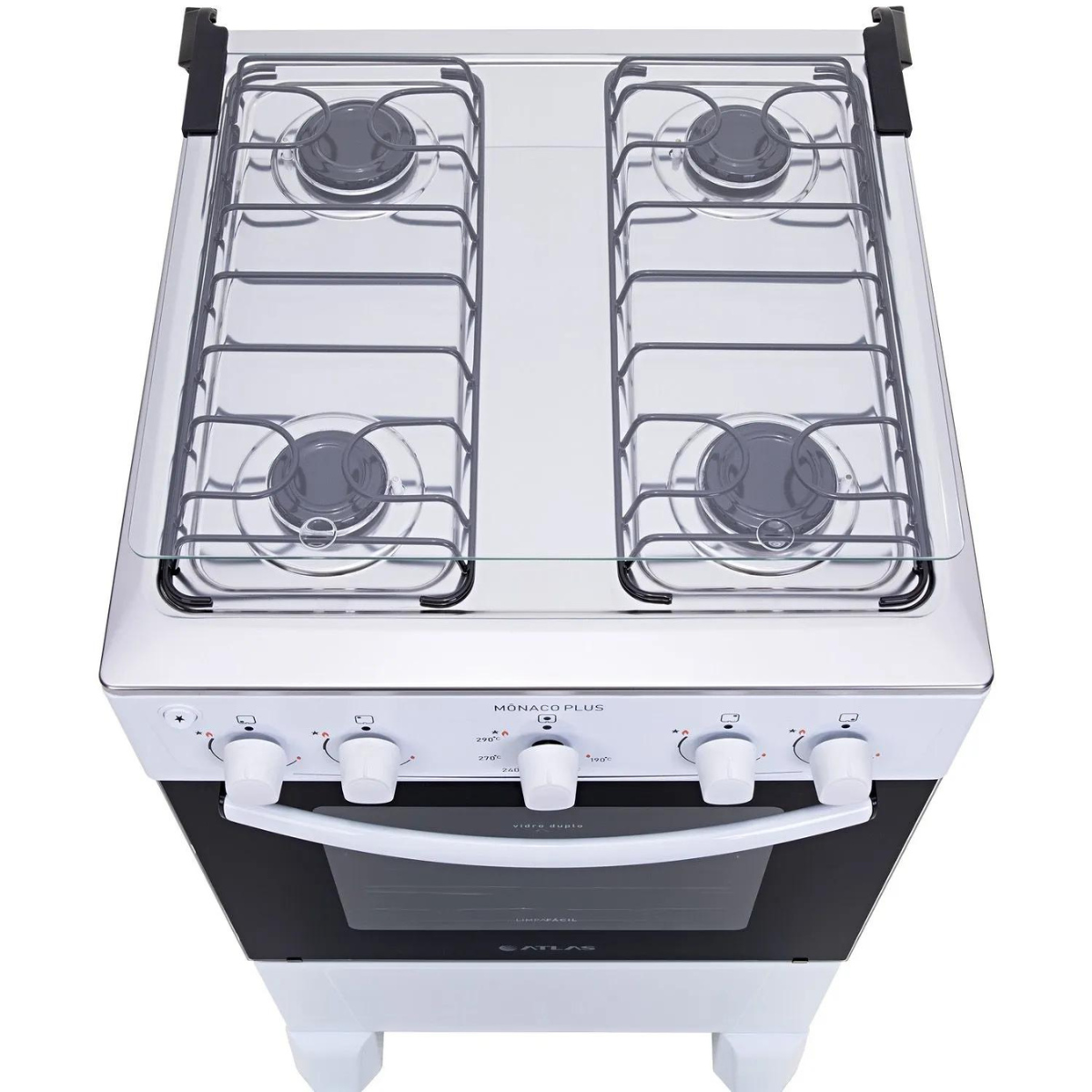 Fogão Mônaco Plus com 04 Bocas Acendimento Automático Bivolt Branco ...