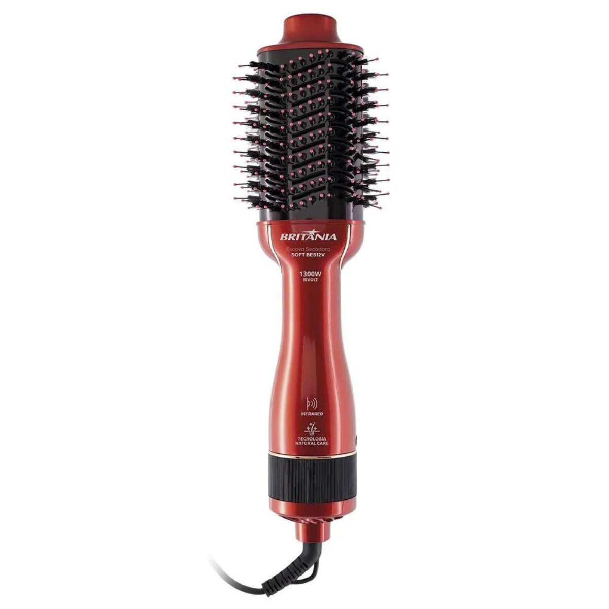 Escova Secadora Britânia Soft BES12 Vermelha 1300W - Bivolt - Escova ...