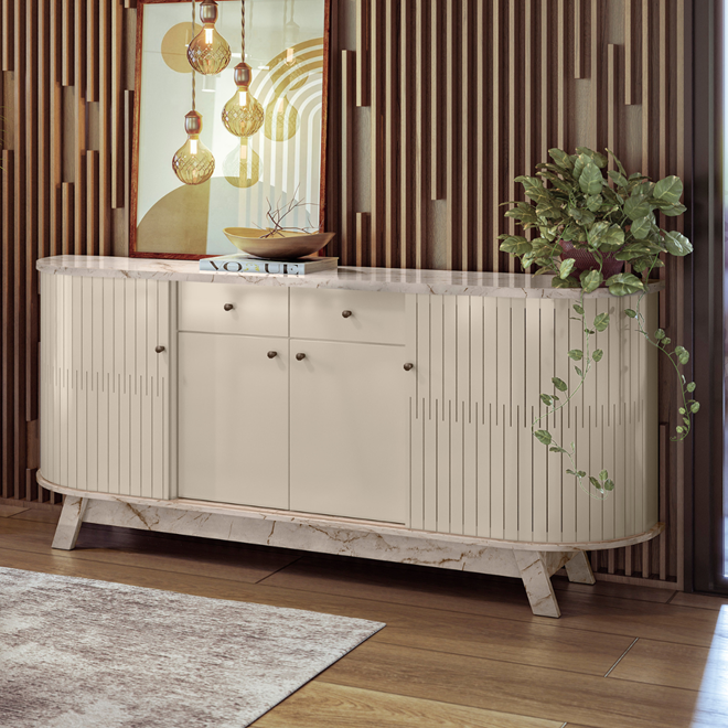 Buffet Mônaco 308136 Calacata/Off White - Madetec - Buffet Mônaco ...