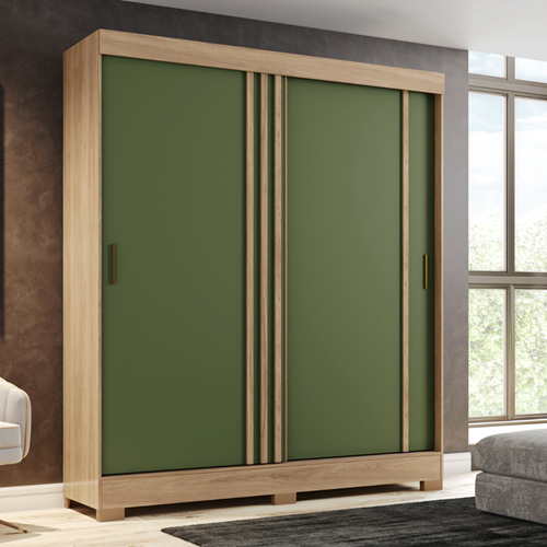 Roupeiro Briz com 2 Portas Deslizantes 2 Gavetas B353-211 Jequitiba ...