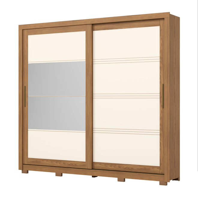 Roupeiro Medelin com Espelho 2 Portas Deslizantes 4 Gavetas DE22-127 ...